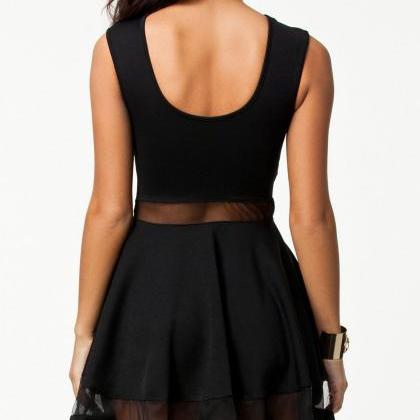 Perfect Mesh Panel Club Skater Dress on Luulla