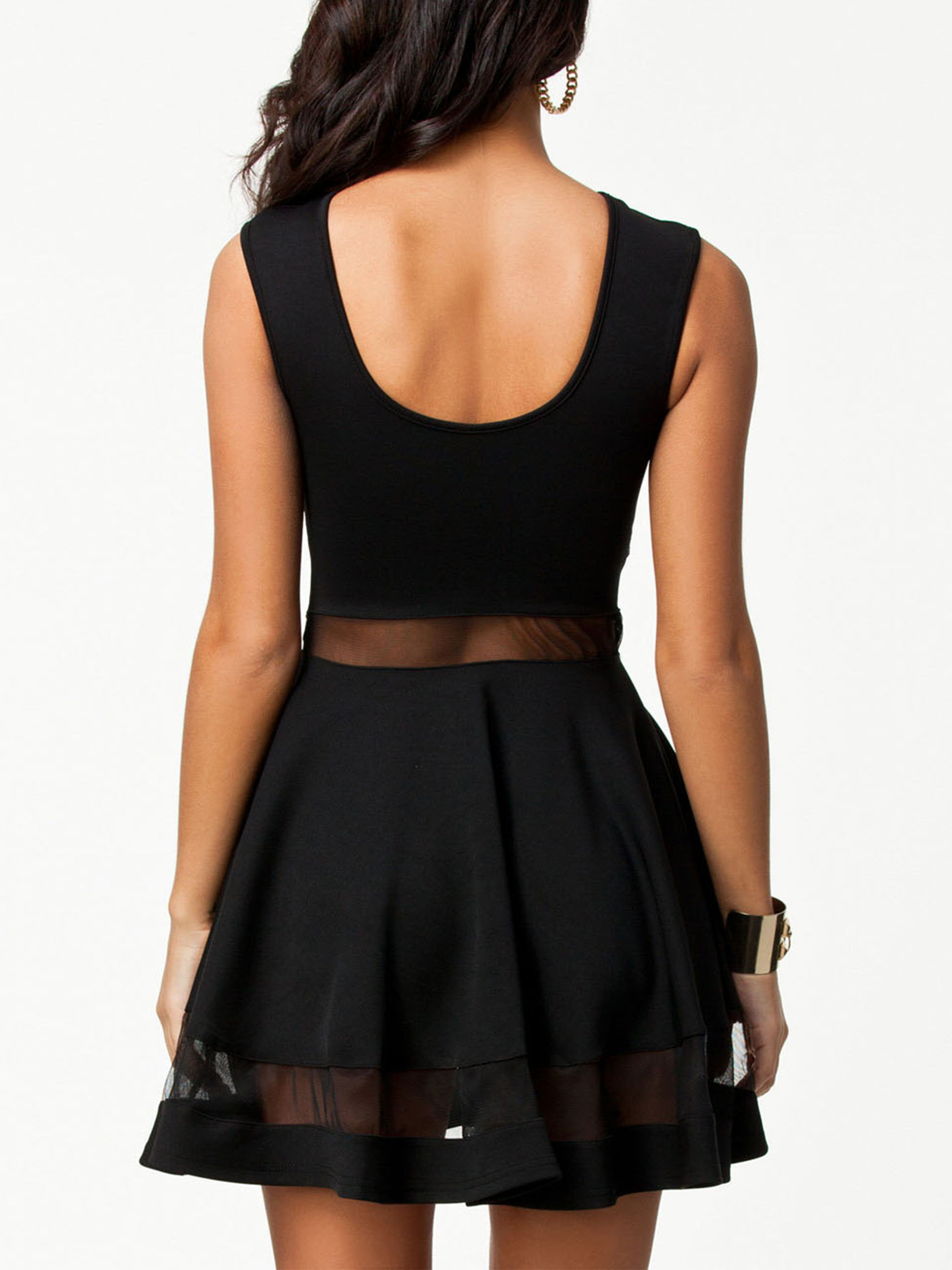 Perfect Mesh Panel Club Skater Dress on Luulla